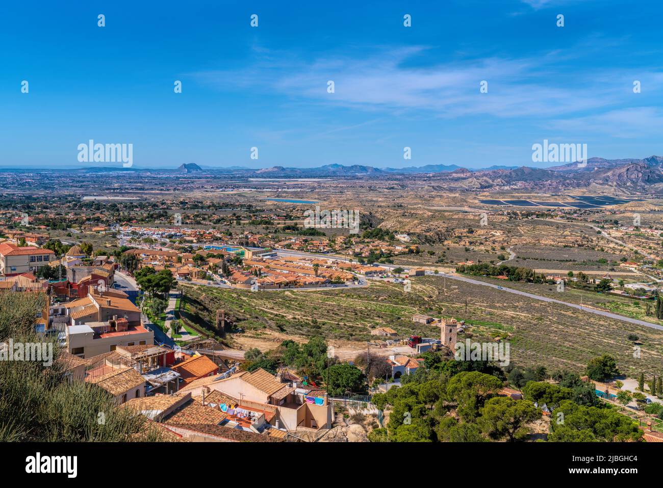 Busot Spain view from Mirador of Monte Calvario in historic village ...
