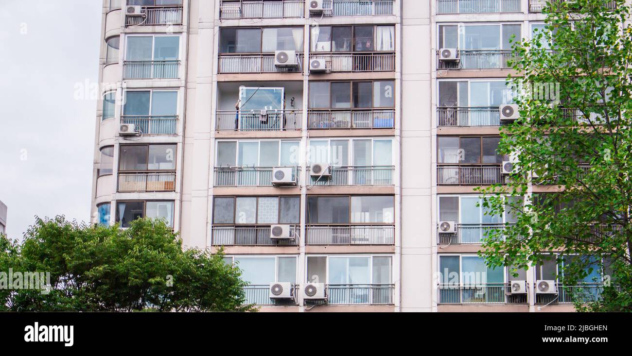 The image of old housing (apartment) in Downtown of Seoul, Korea Stock ...