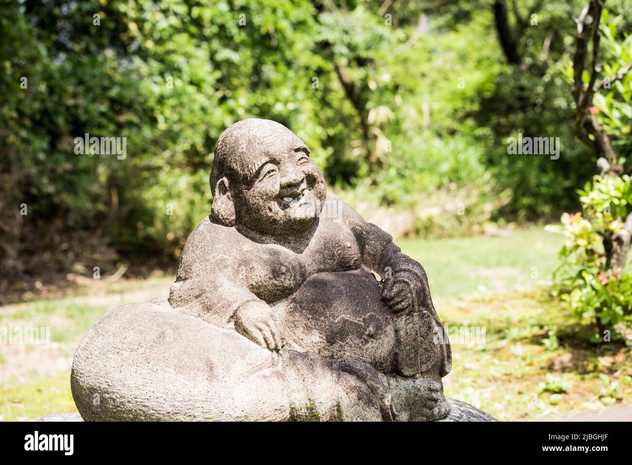 Jizo (Burai / Hotei) by unknown sculptor on the street, Nagoya, Japan ...