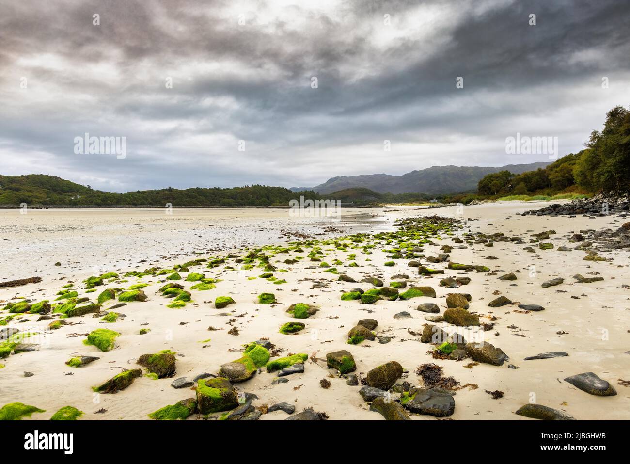 Morar Beach (Silver Sands of Morar) Looking East towards the River ...