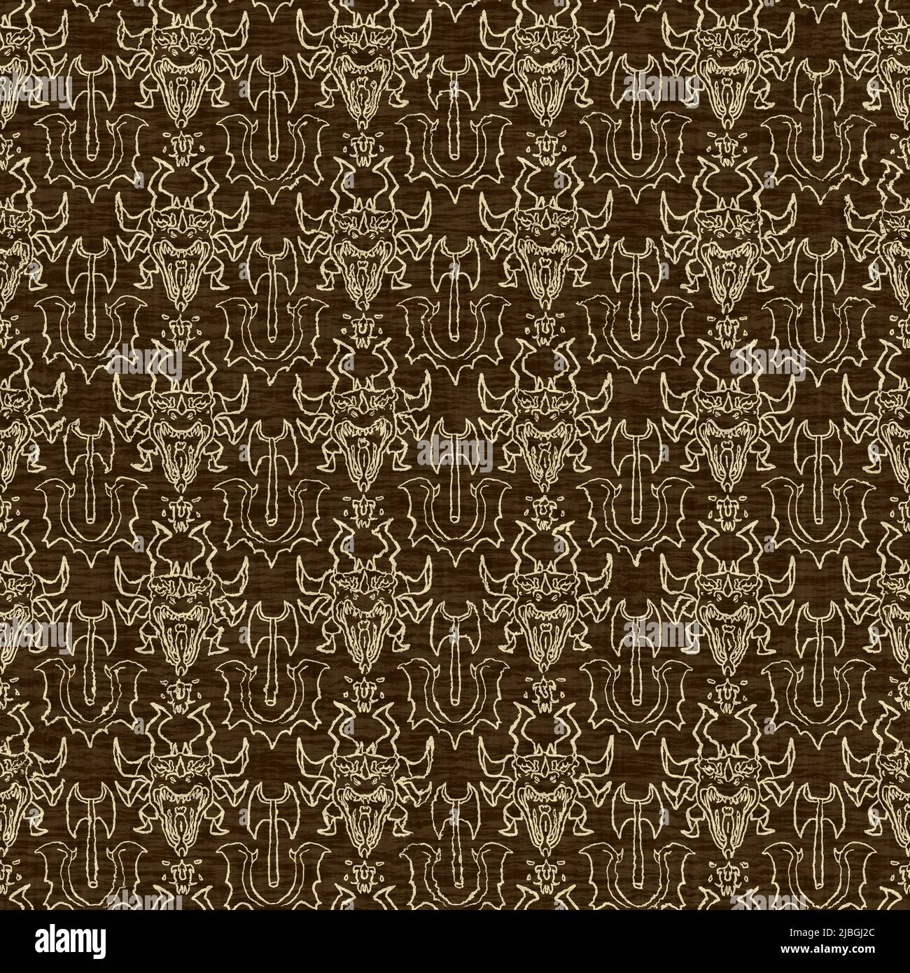 Dragon linen effect texture seamless pattern. Woven mythical beast for ...