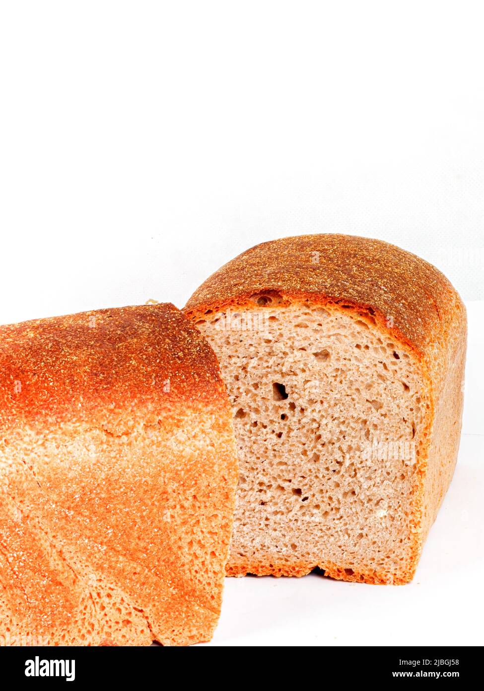 organic bread bun on white background Stock Photo - Alamy