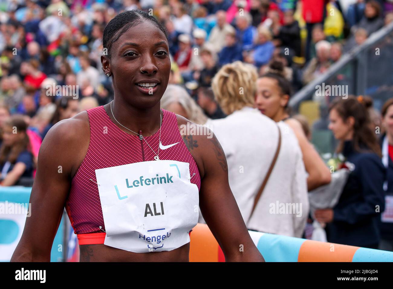 HENGELO, NETHERLANDS - JUNE 6: Nia Ali of United States during the FBK ...