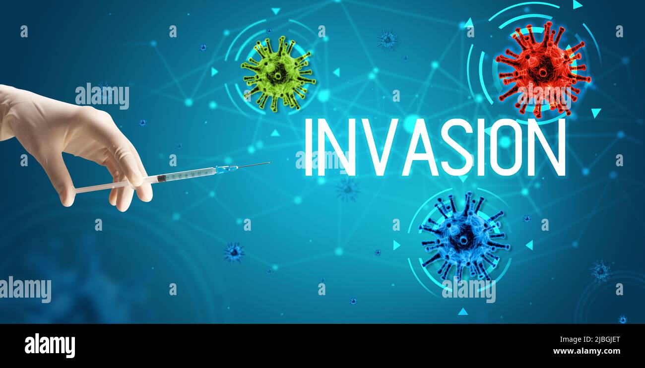 Syringe, medical injection in hand, coronavirus vaccine concept Stock ...