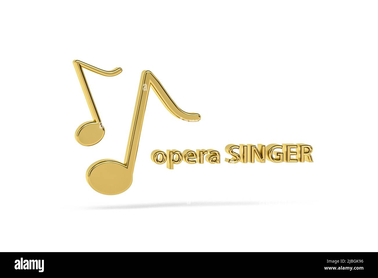 Golden 3d opera singer icon isolated on white background - 3d render ...