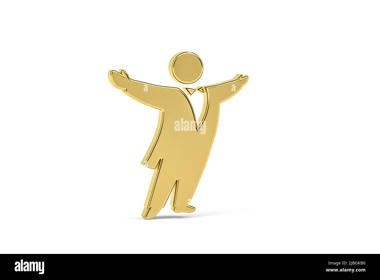 Golden 3d opera singer icon isolated on white background - 3d render ...