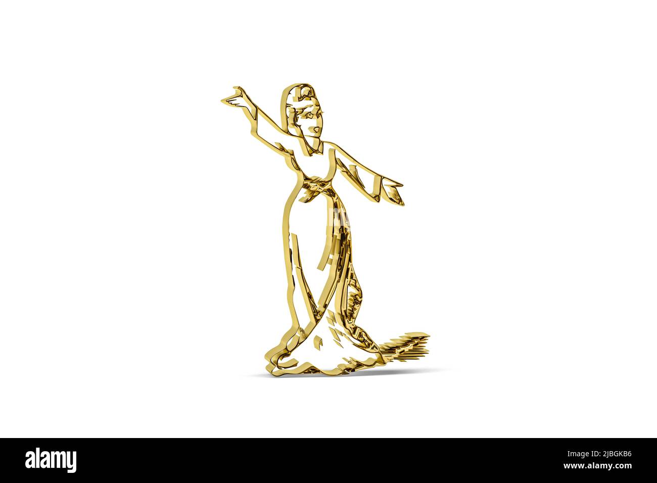 Golden 3d opera singer icon isolated on white background - 3d render ...