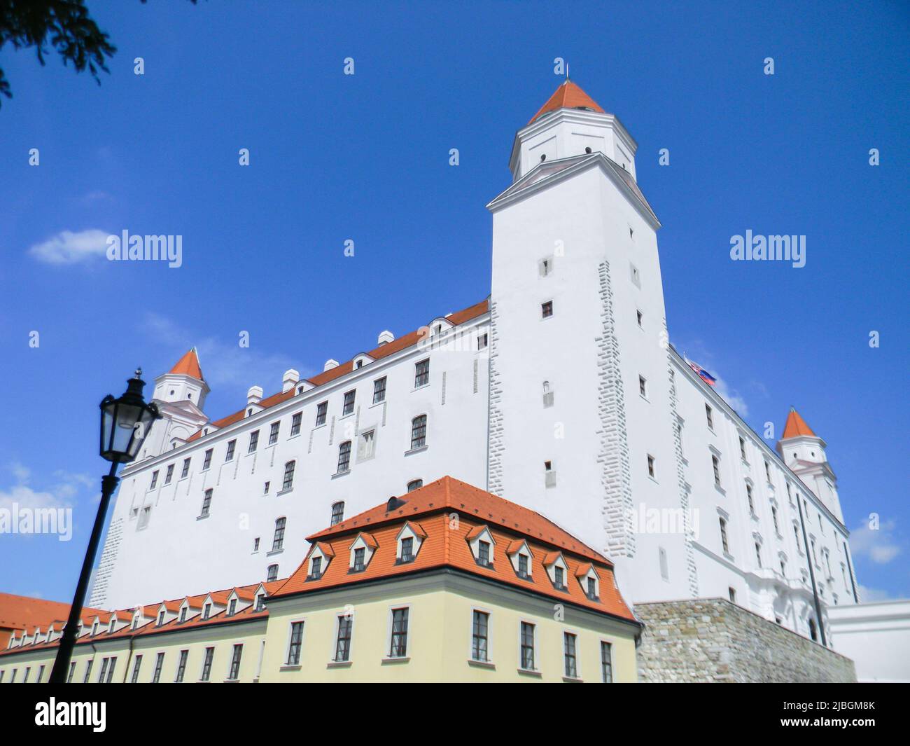 The building image of Bratislava Castle in blue sky, Bratislava ...