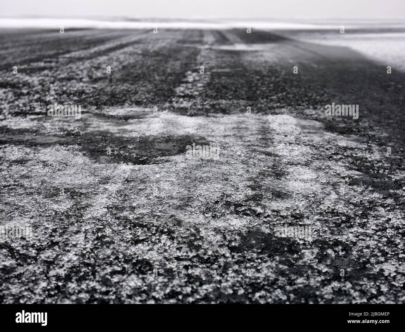 Winter roads are temporary highways carved out of snow and ice - ice ...