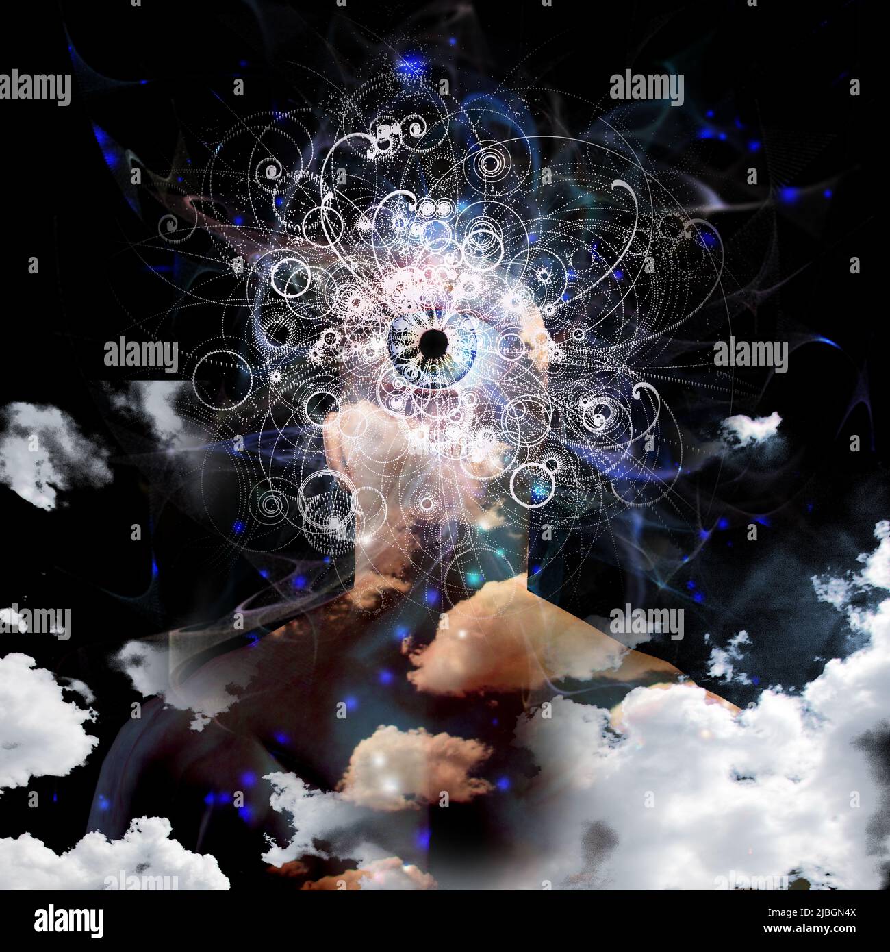 Surreal man with eye. 3D rendering Stock Photo - Alamy