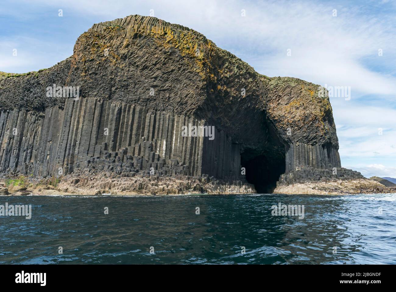 Fingal's cave, Staffa Island, showing basalt columns, Scotland, United ...