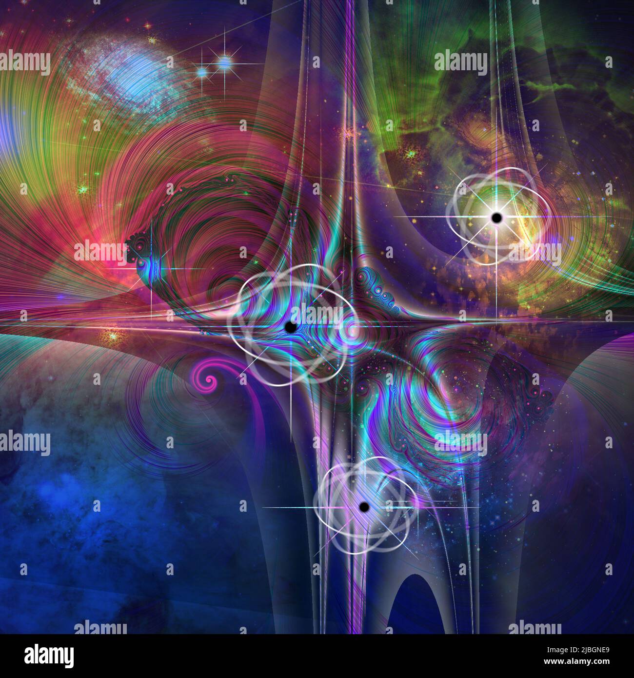 Retro Space Illustration. 3D rendering Stock Photo - Alamy