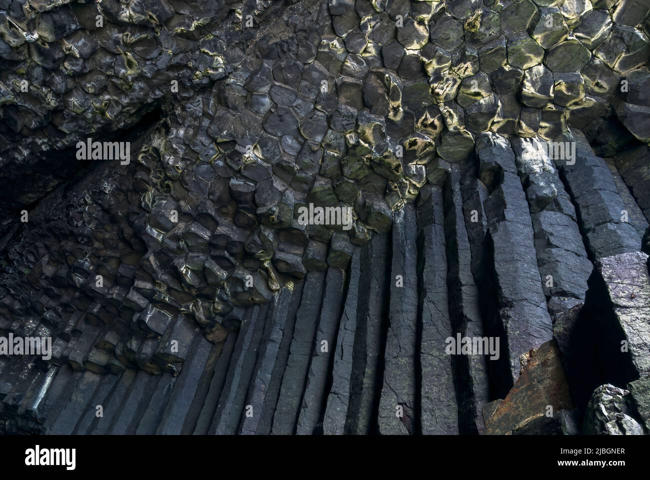 Fingal's cave, Staffa Island, showing basalt columns, Scotland, United ...