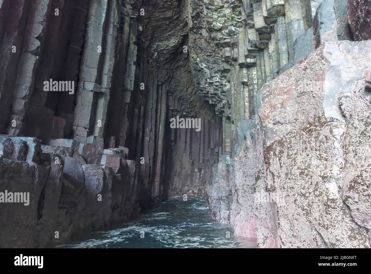 Fingal's cave, Staffa Island, showing basalt columns, Scotland, United ...