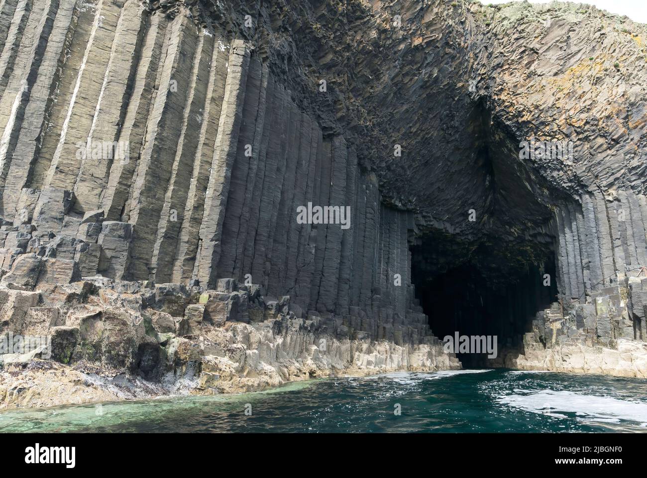 Fingal's cave, Staffa Island, showing basalt columns, Scotland, United ...