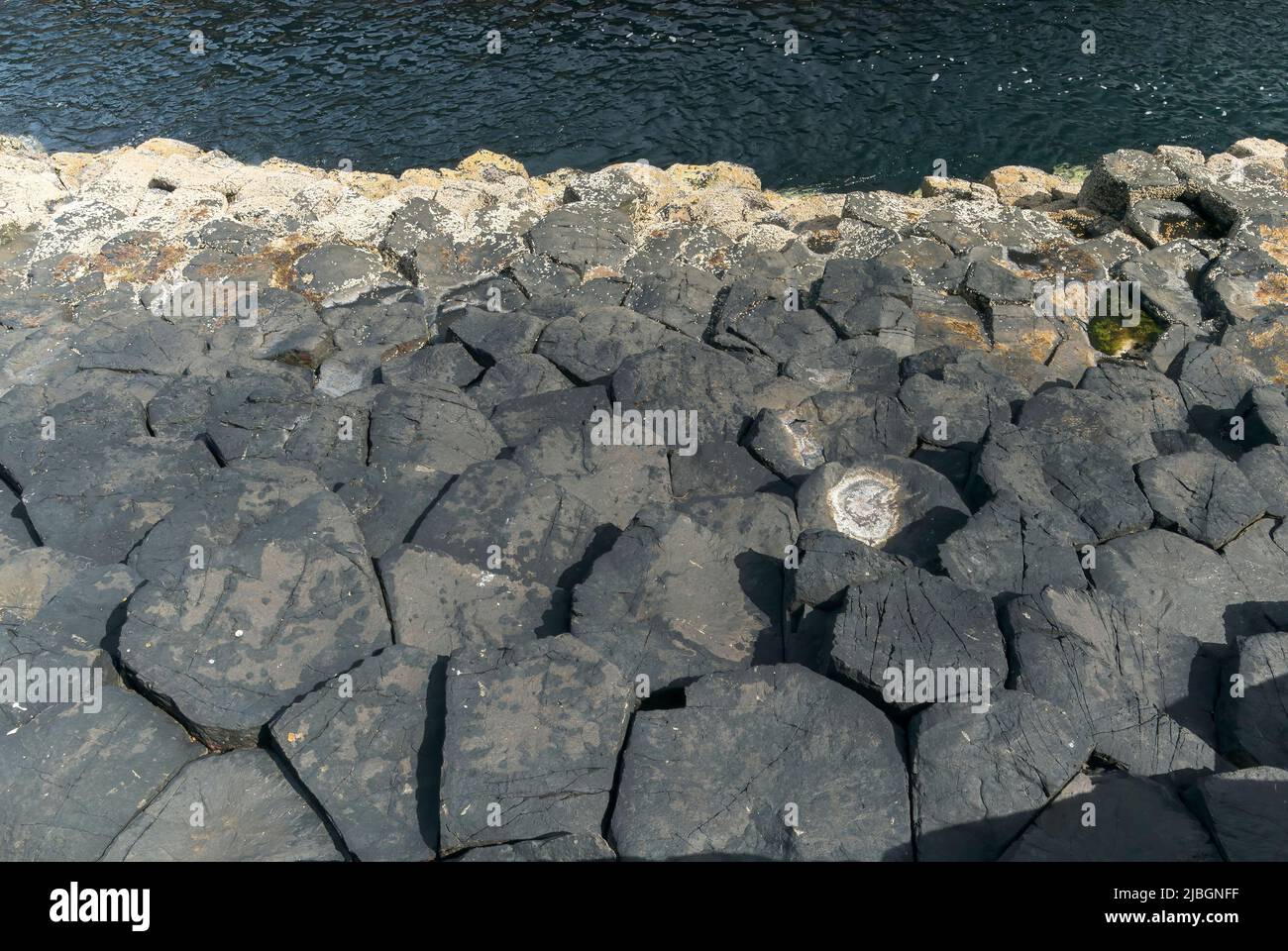 Fingal's cave, Staffa Island, showing basalt columns, Scotland, United ...