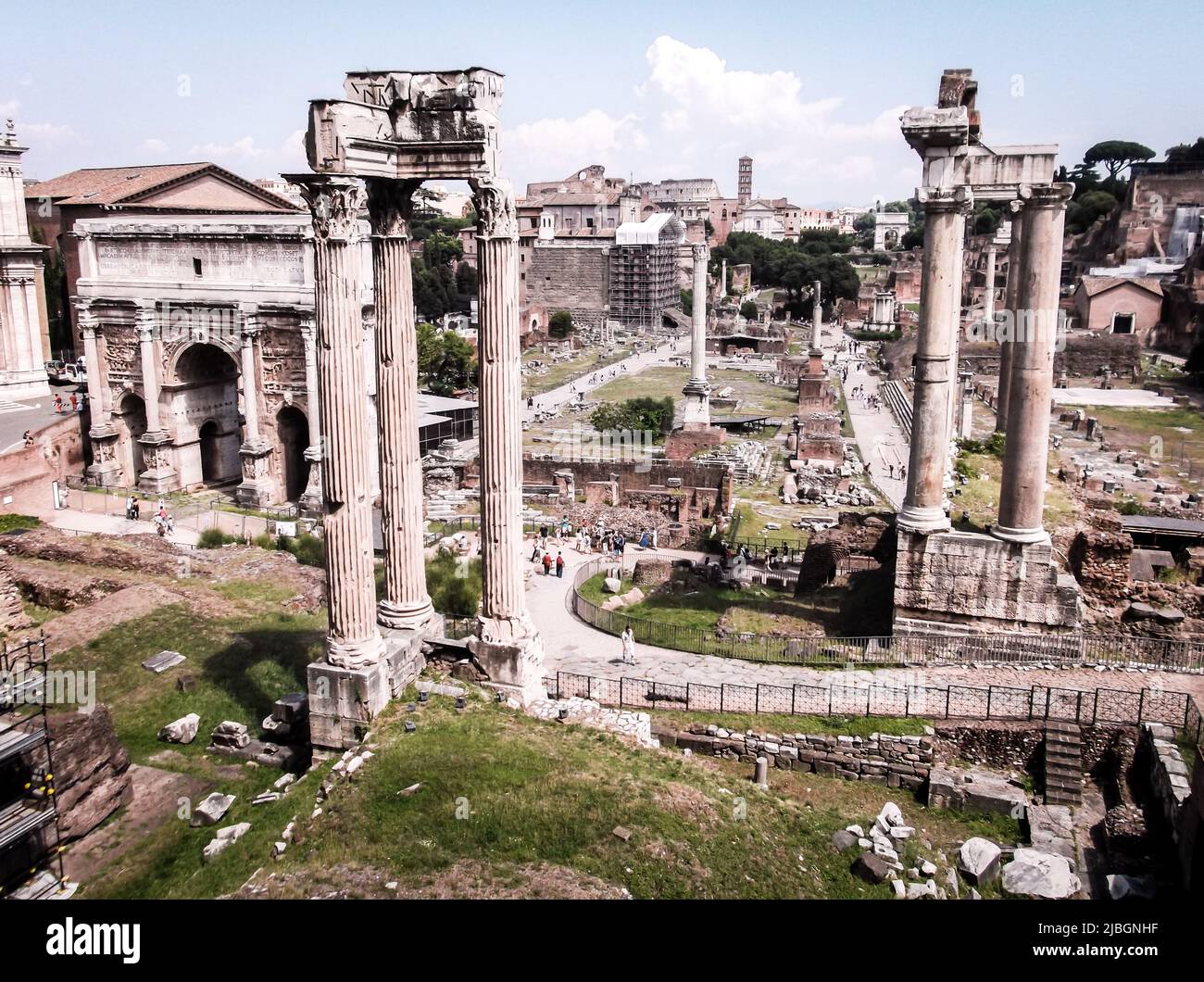 Roman Forum (Forum Romanum) in 2011. The Roman Forum is surrounded by ...