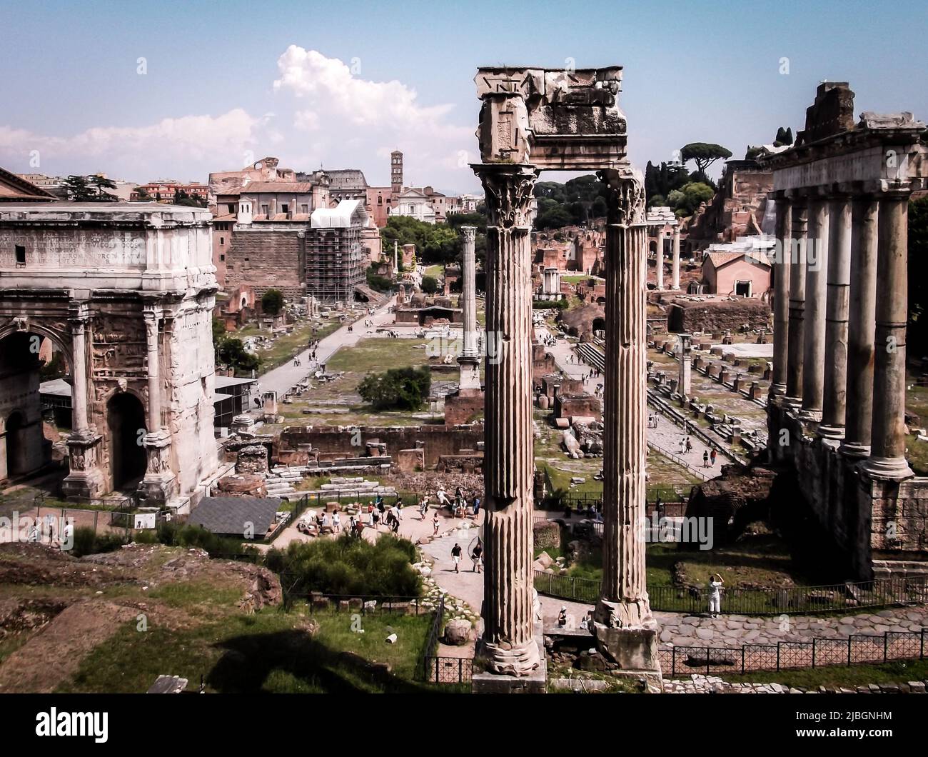 Roman Forum (Forum Romanum) in 2011. The Roman Forum is surrounded by ...