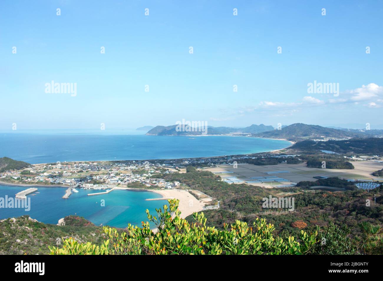 Landscape of Itoshima from mountain in Itoshima, Fukuoka, Japan. In ...