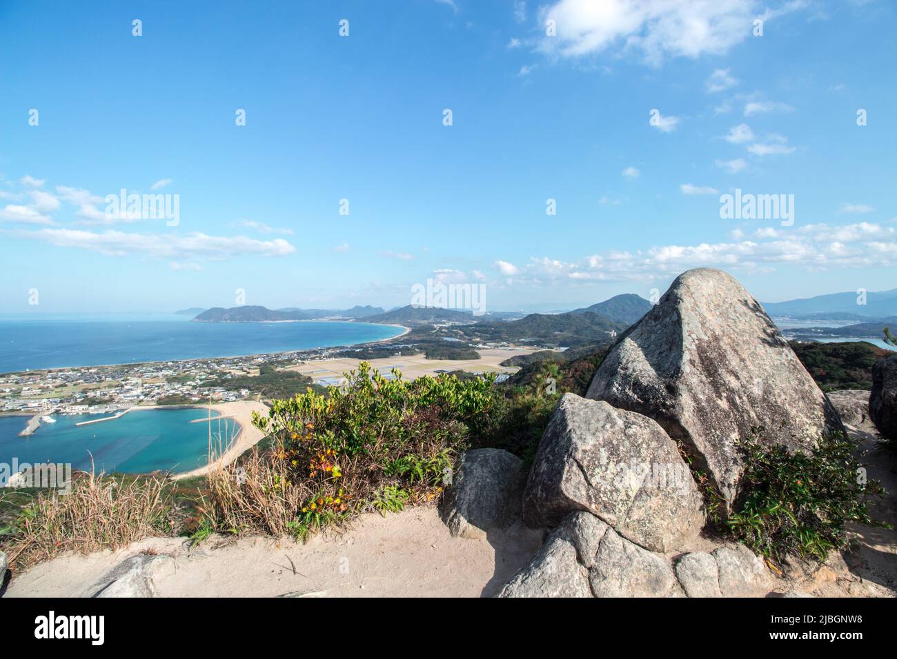 Landscape of Itoshima from mountain in Itoshima, Fukuoka, Japan. In ...