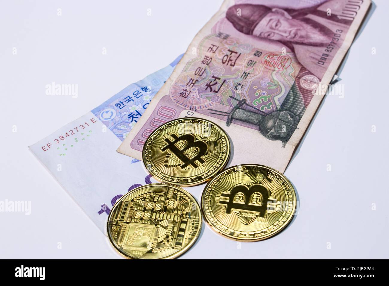 Korean won coin currency hi-res stock photography and images - Alamy