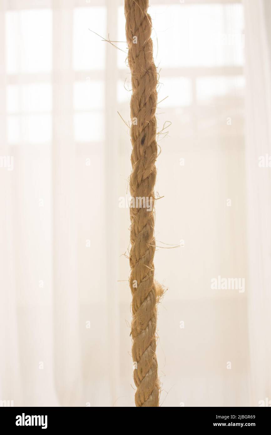 The image of hanged rope in backlight Stock Photo - Alamy