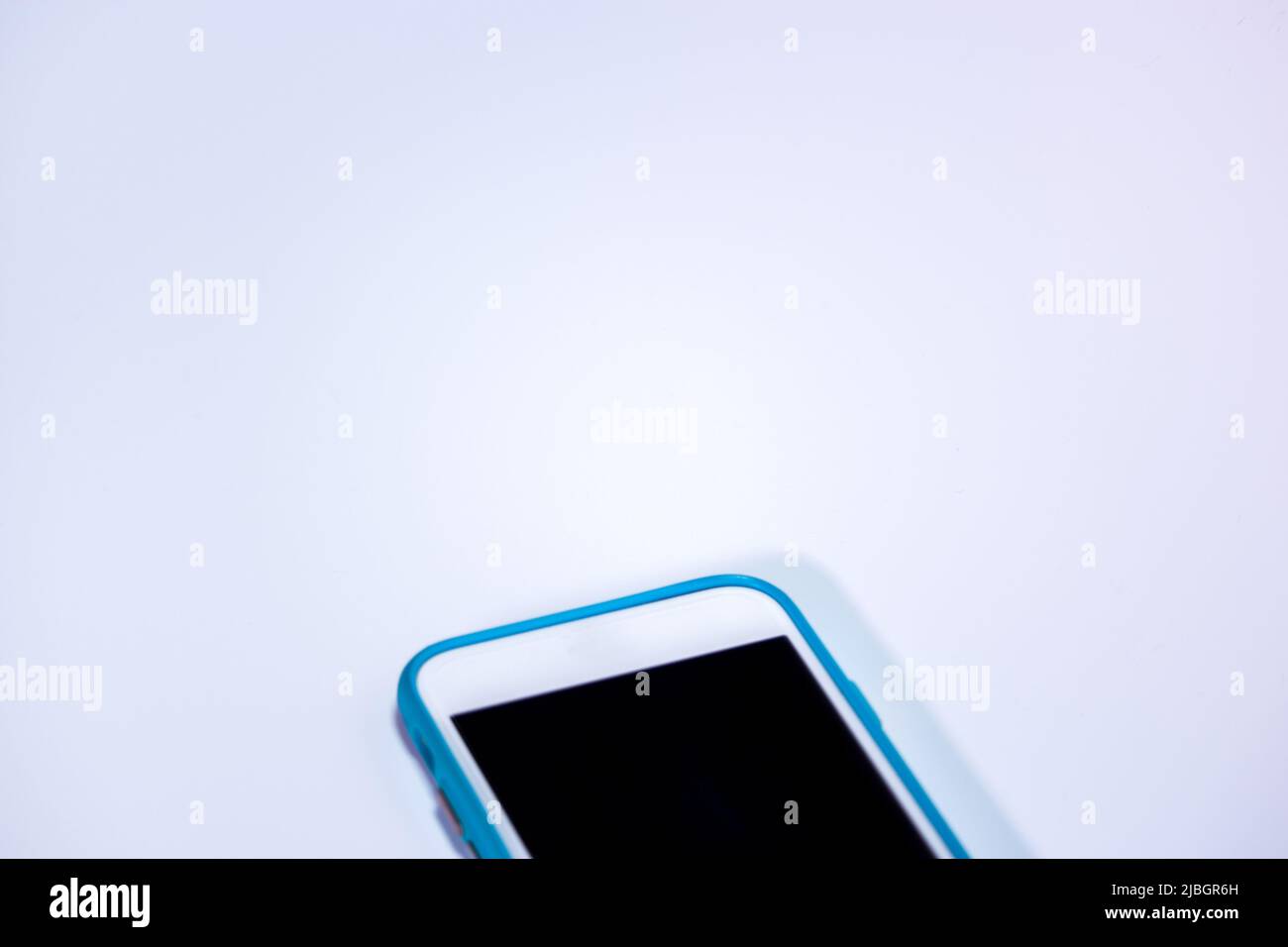Smart phone in plain background with copy space Stock Photo - Alamy