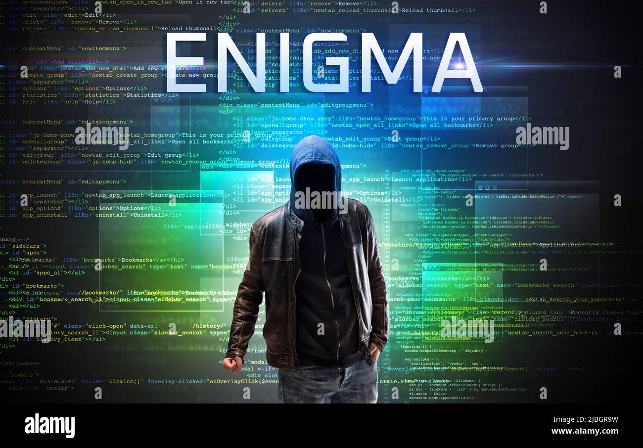 Faceless hacker on code background Stock Photo - Alamy