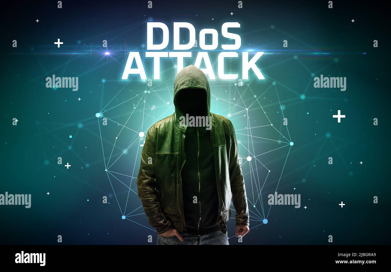 Mysterious hacker, online attack concept Stock Photo - Alamy
