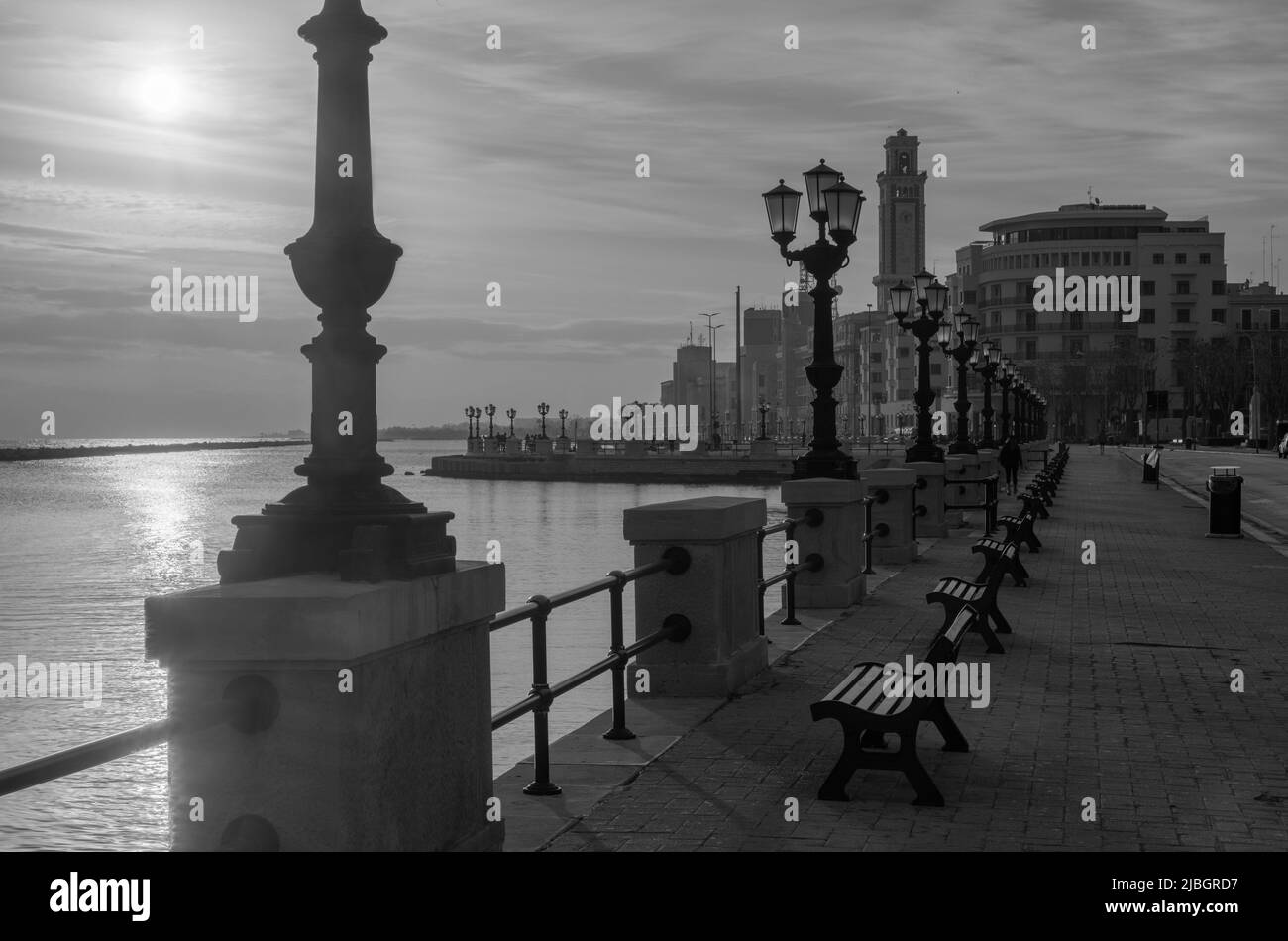 Promenade old town in Black and White Stock Photos & Images - Alamy