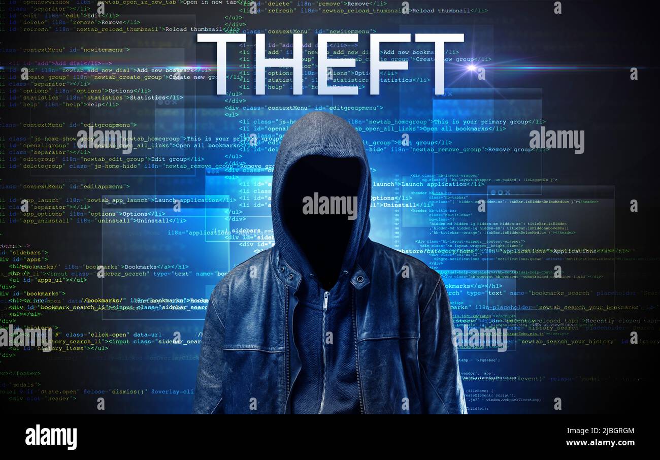 Faceless hacker on code background Stock Photo - Alamy