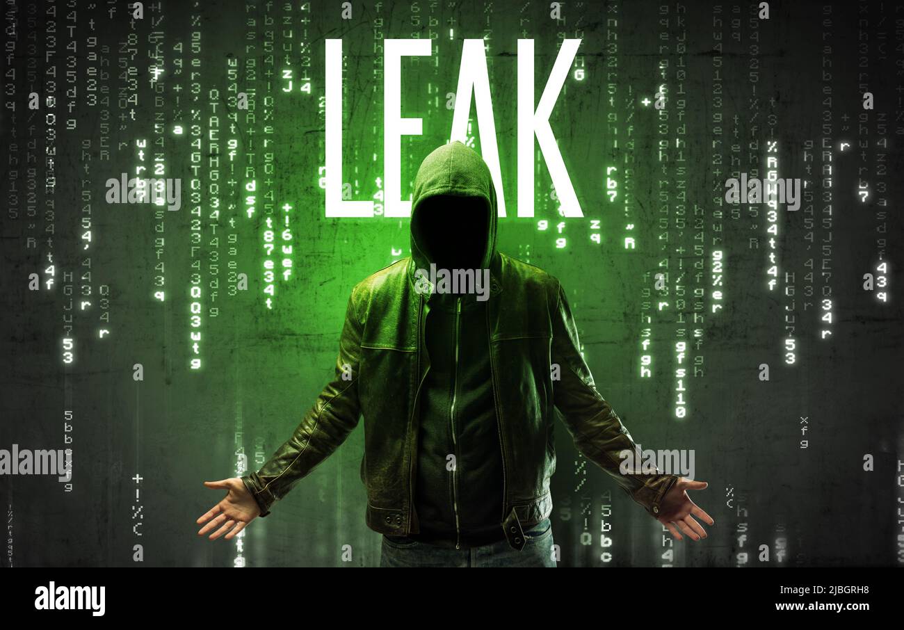 Faceless hacker with inscription concept Stock Photo - Alamy