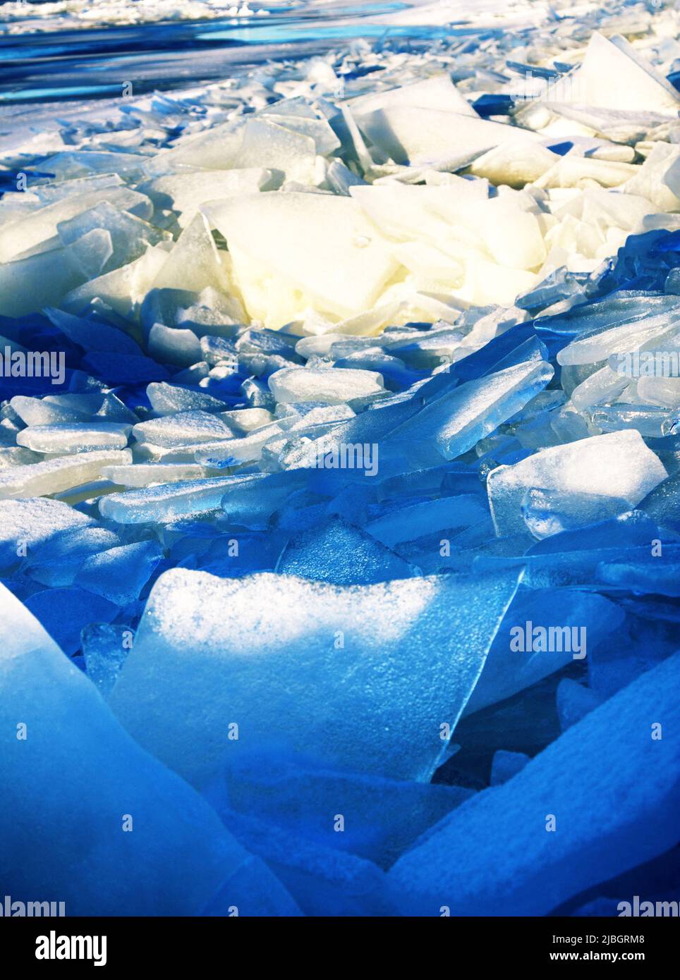 Glaciology. Formation of hummocks from young ice (newly formed ice ...