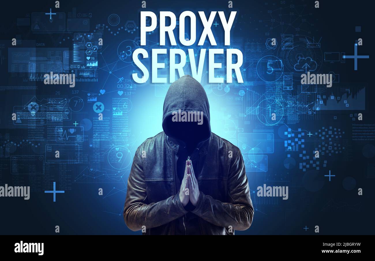 Faceless man with online security concept Stock Photo - Alamy