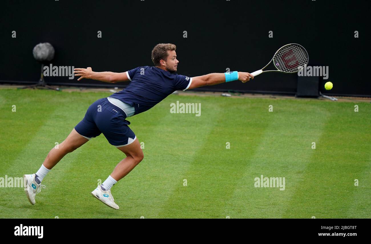 France's Enzo Couacaud in action against Great Britain's Dan Evanson ...