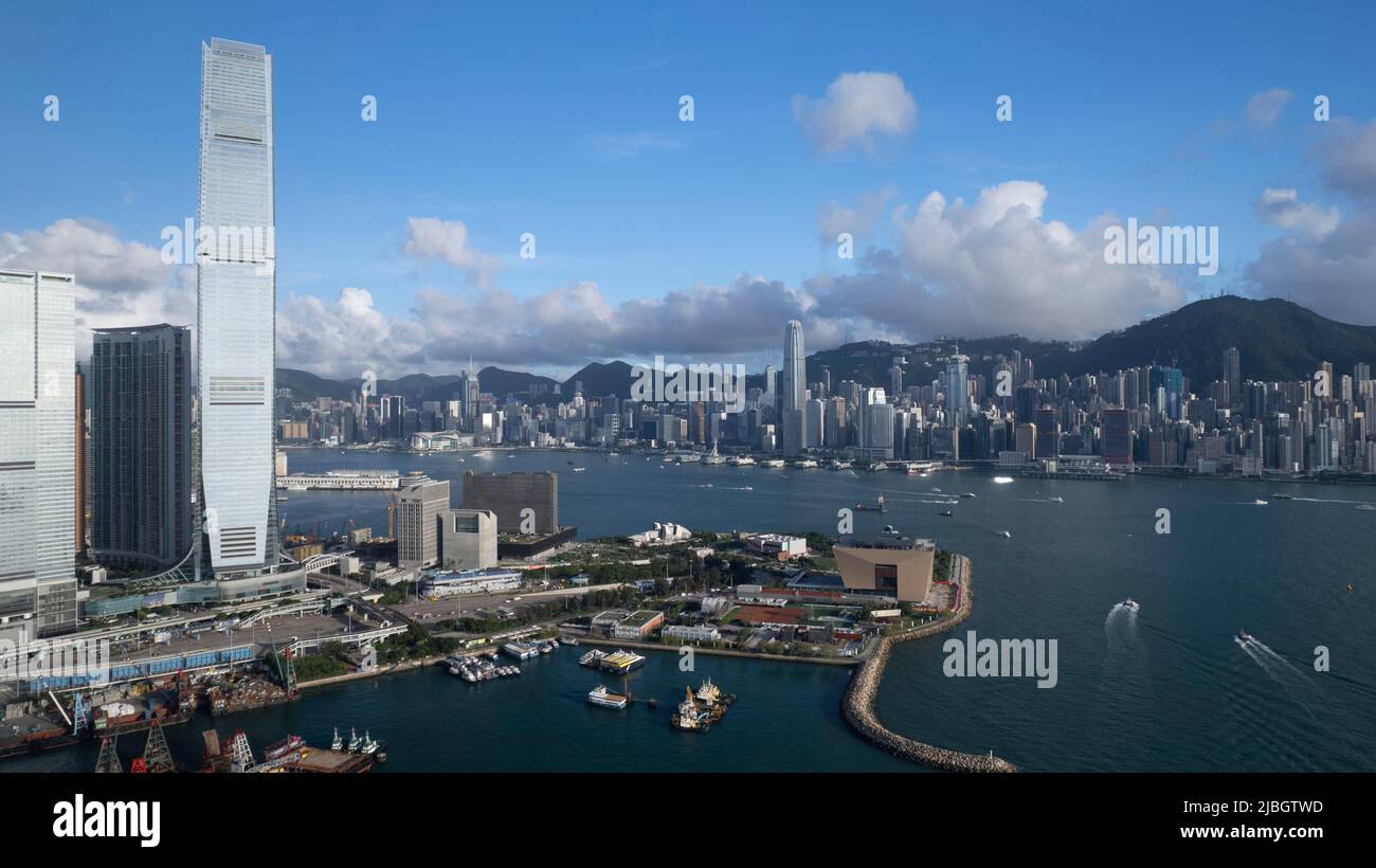 west kowloon cityscape waterfront in Hong Kong Stock Photo - Alamy