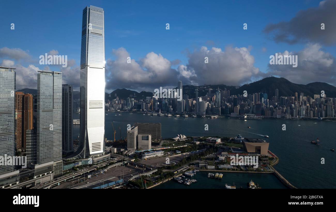 west kowloon cityscape waterfront in Hong Kong Stock Photo - Alamy