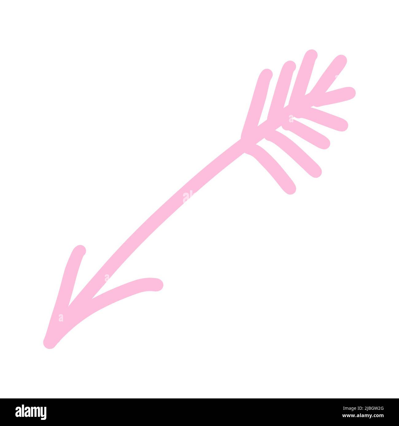 Pink rounded arrow for Valentines Day. Arrow icon isolated on white ...