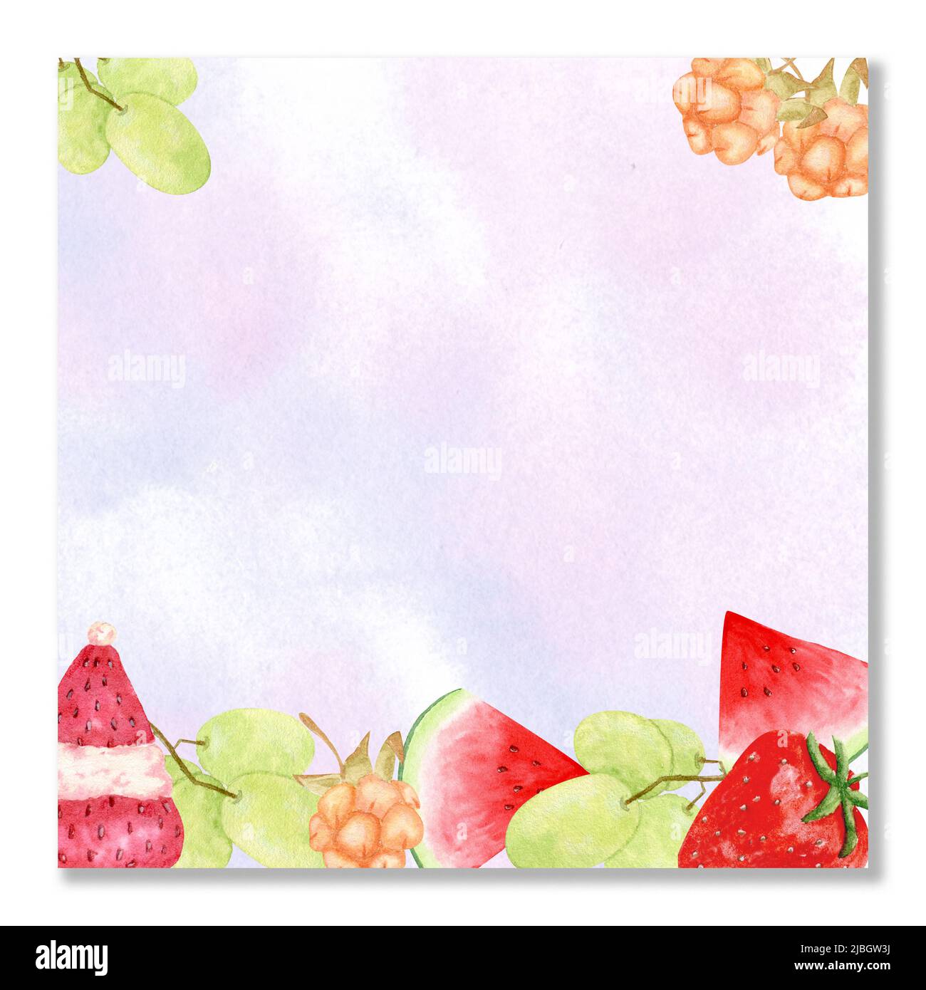 Watercolor card, poster, birthday invitation. Empty template with ...