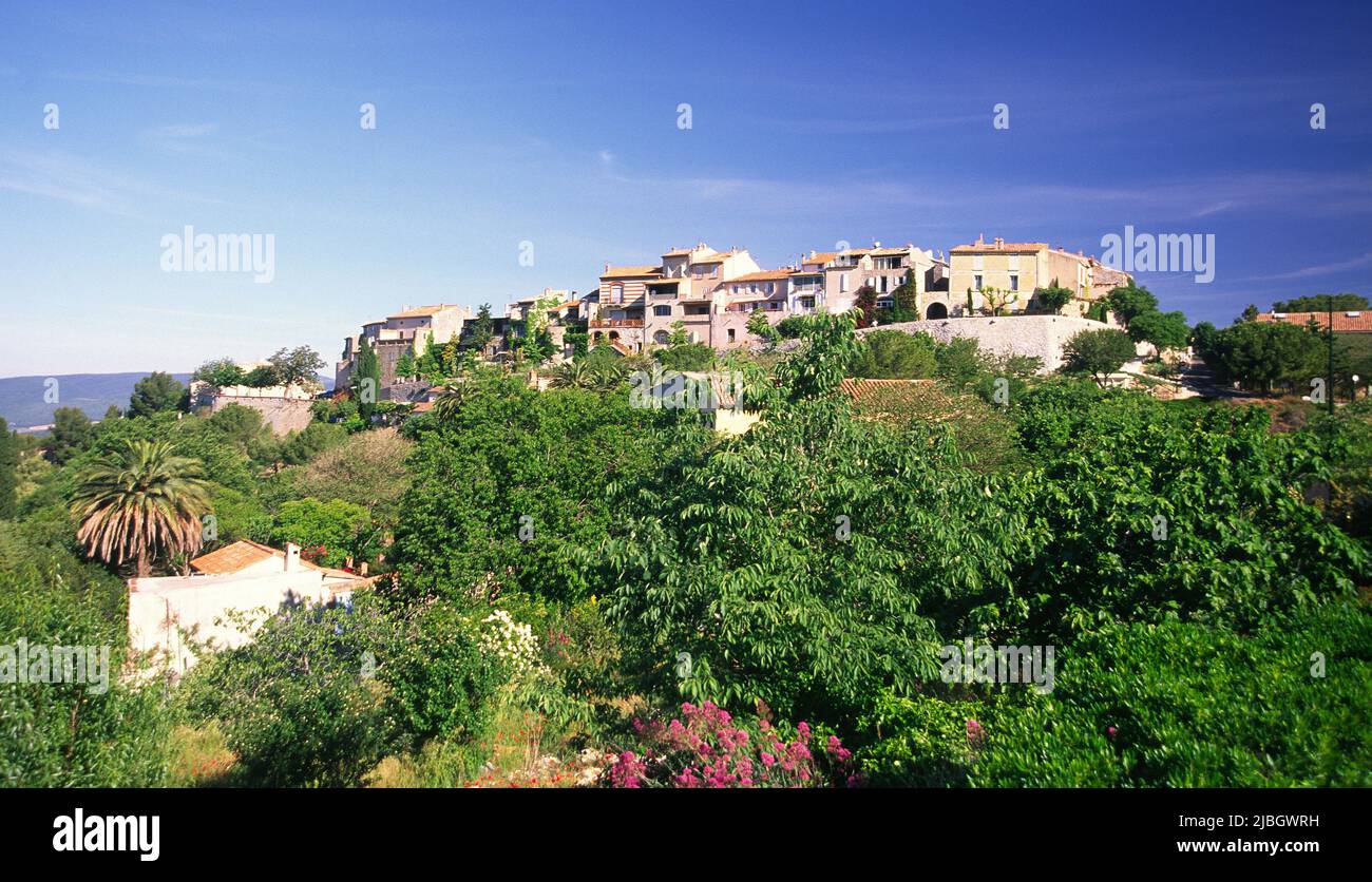 Picturesque medieval perched village of Le Castellet in the Var Stock ...
