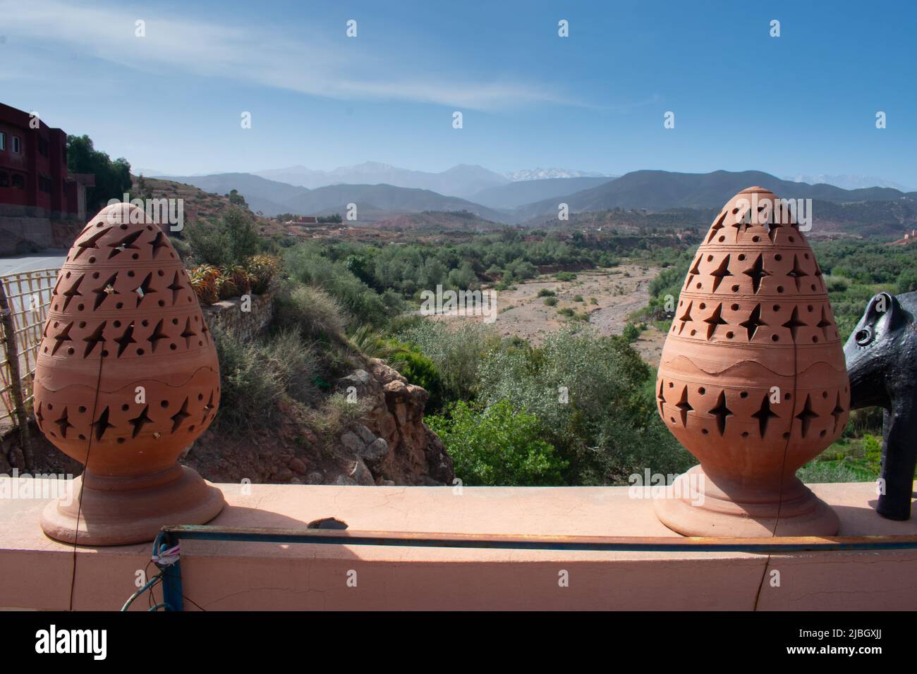 Panorama of Marrakesh mountain range in Morocco Africa during spring ...
