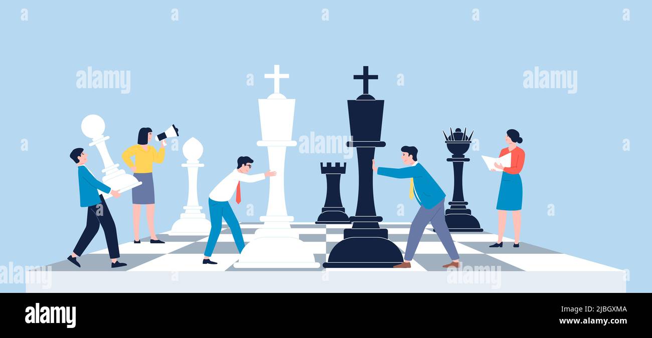 Chess game. Business strategic of leadership, management attack plan ...