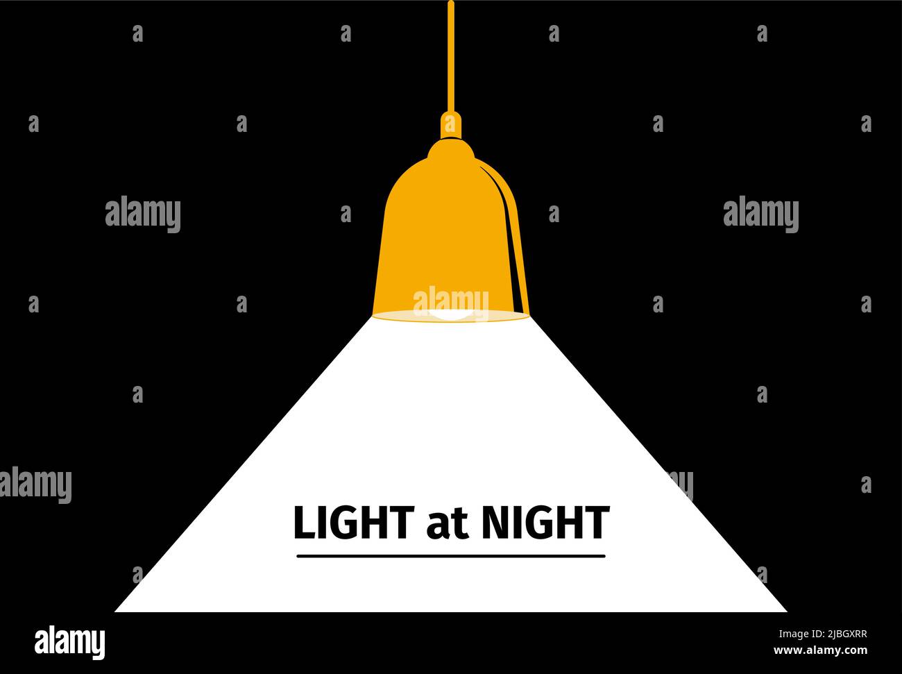 Hanging lamp light banner. Creative loft spotlight, bright poster with ...