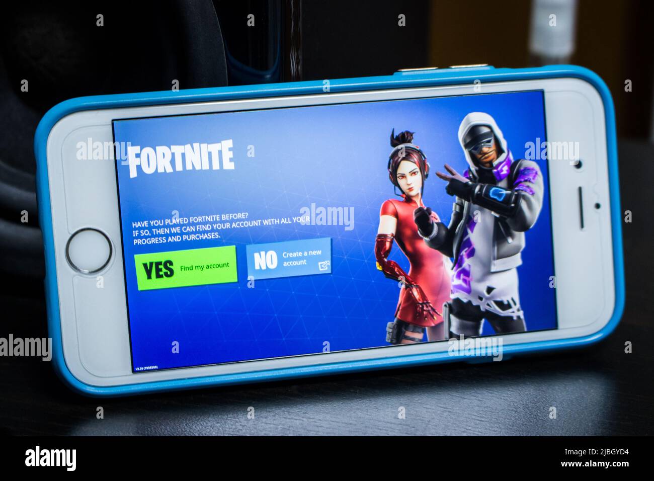 Kumamoto, Japan - June 29, 2019 : Blurred image of iOS Fortinite app on ...