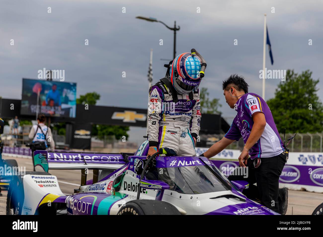 Detroit, MI, USA. 5th June, 2022. Crew members of Rick Ware Racing ...