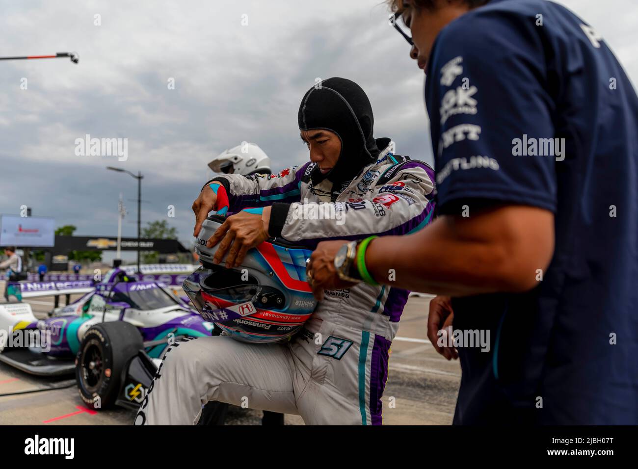 Detroit, MI, USA. 5th June, 2022. Crew members of Rick Ware Racing ...