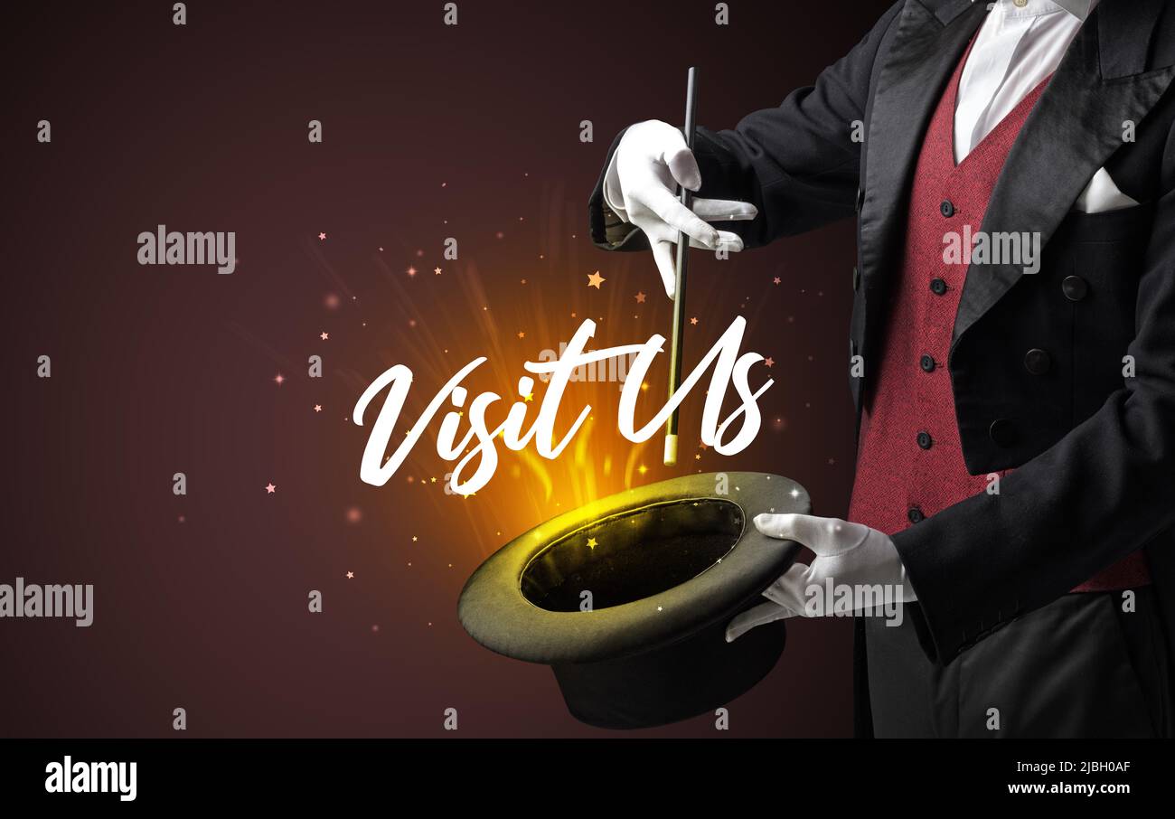 Old Magician is showing magic trick Stock Photo - Alamy