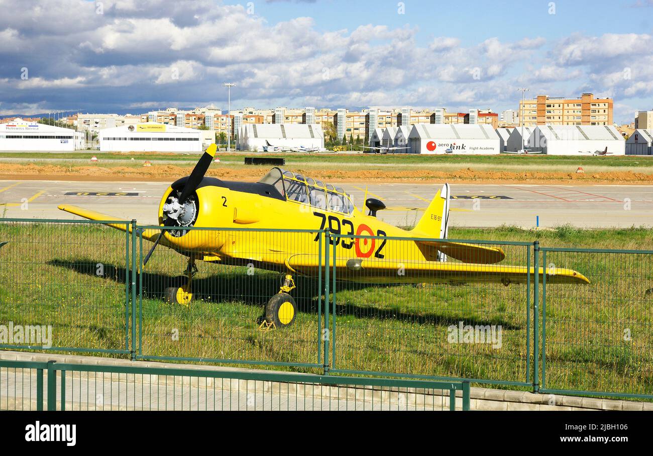 Light aircraft for pilot training at Sabadell airport, Catalunya, Spain ...