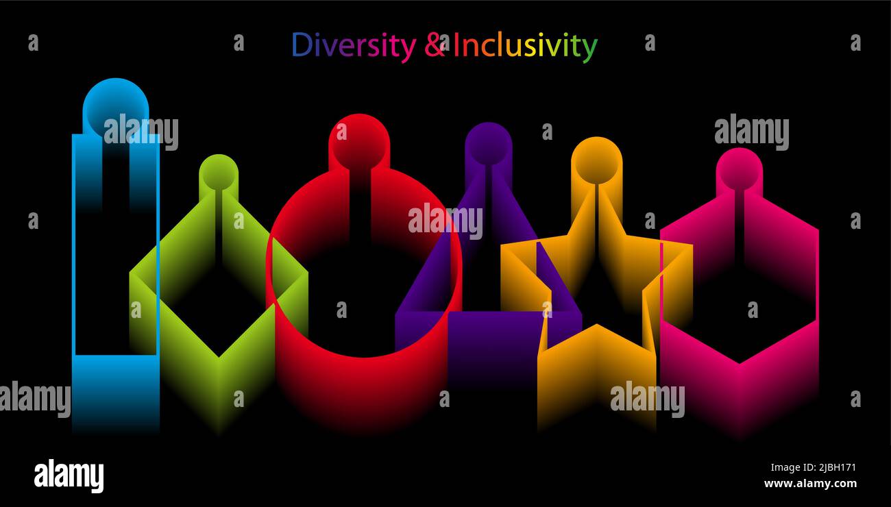Inclusion and diversity infographic vector set, people vector logo for website, banner gay pride ...