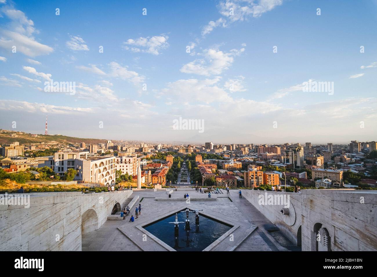 Yerevan City Central View Cityscape From The Main Cascade Square At The ...